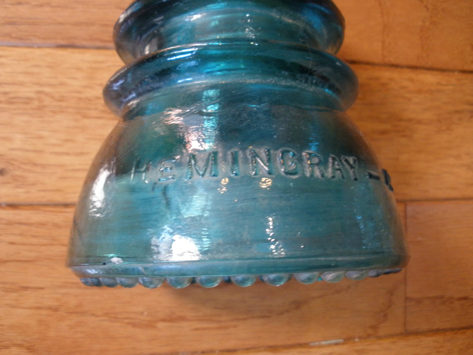 GLASS INSULATOR – Hemingray 42 – Green Glass Beaded Bottom – Electrical ...