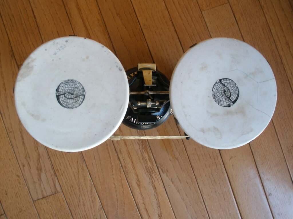 1920s FAIRBANKS BALANCE SCALE with PORCELAIN PLATES – SUPERNOVA ANTIQUES