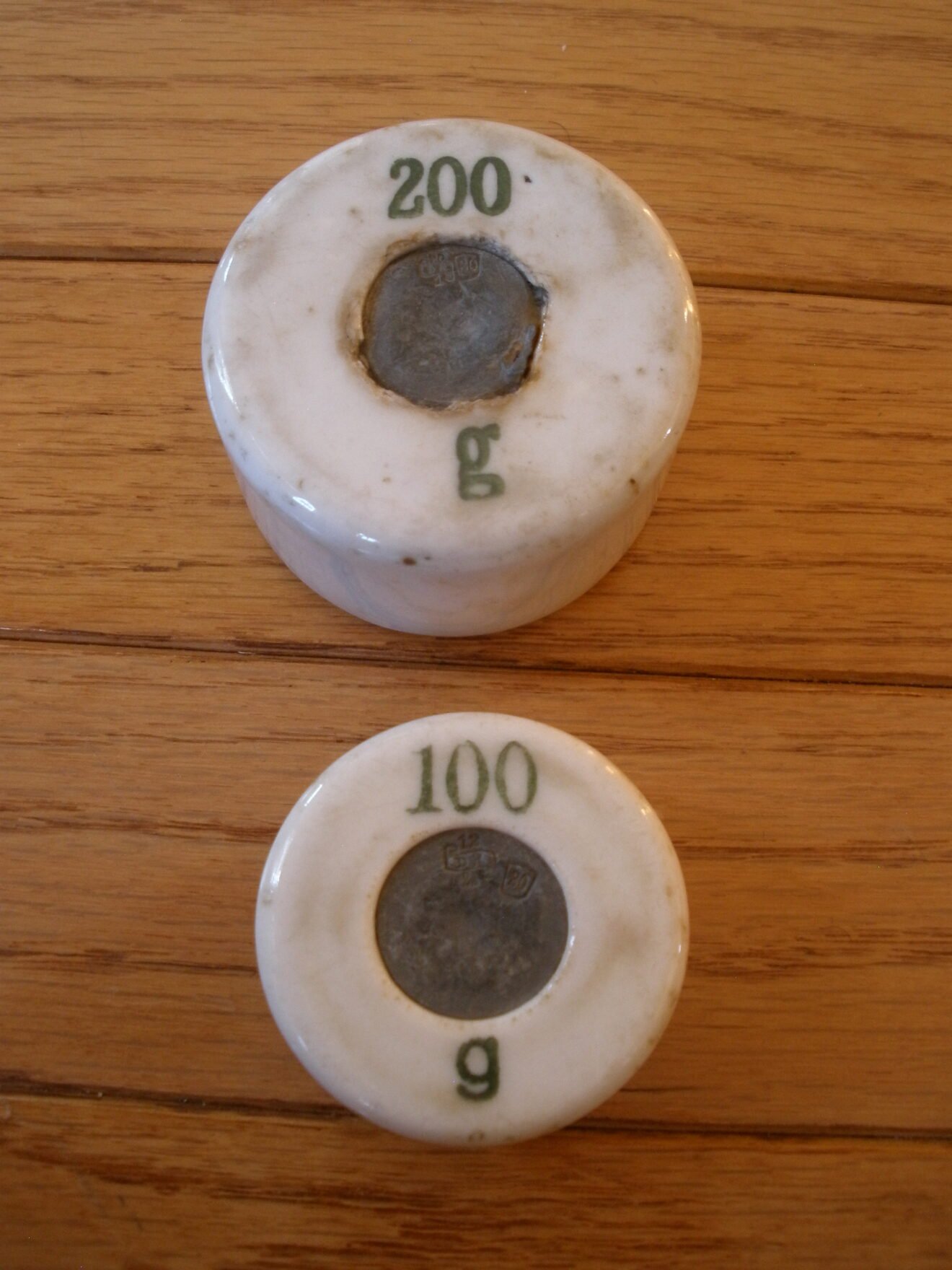 Vintage Pair of PORCELAIN BALANCE SCALE WEIGHTS – SUPERNOVA ANTIQUES
