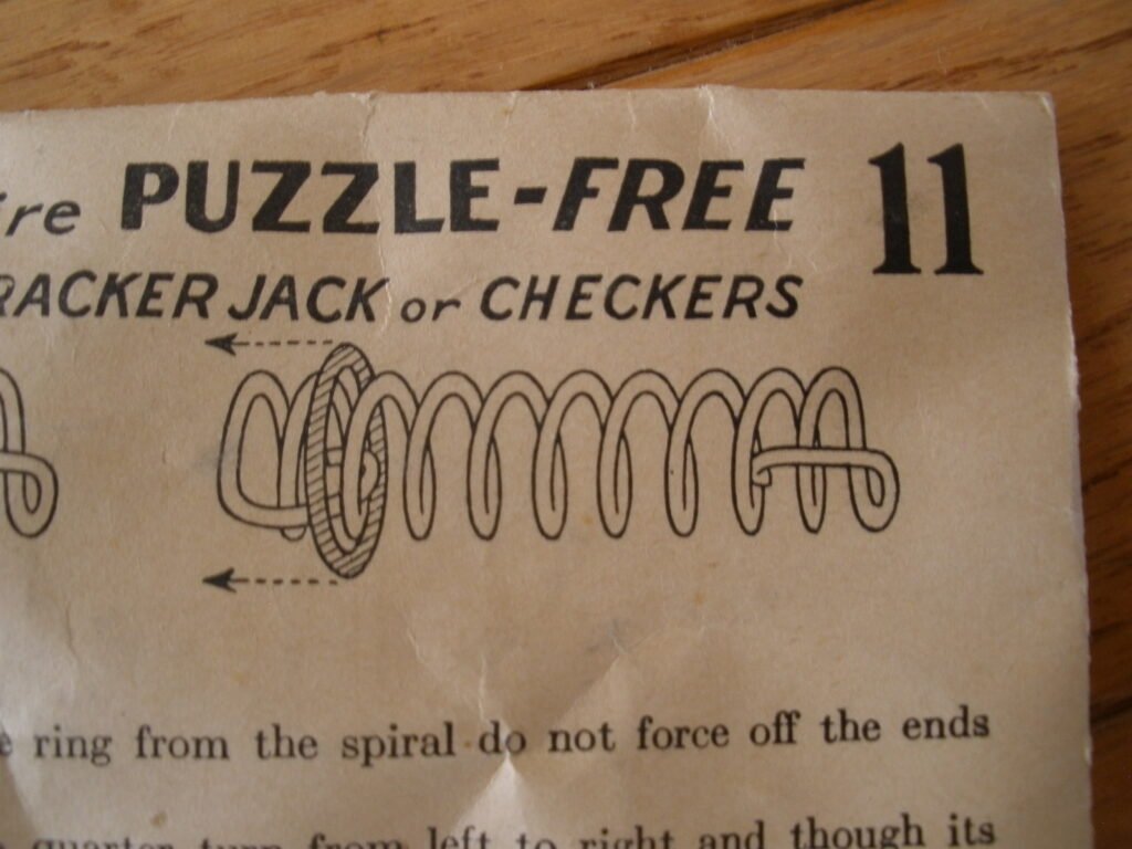 1930s CRACKER JACK PRIZE SPIRAL WIRE PUZZLE No 11 & ORIGINAL ENVELOPE ...